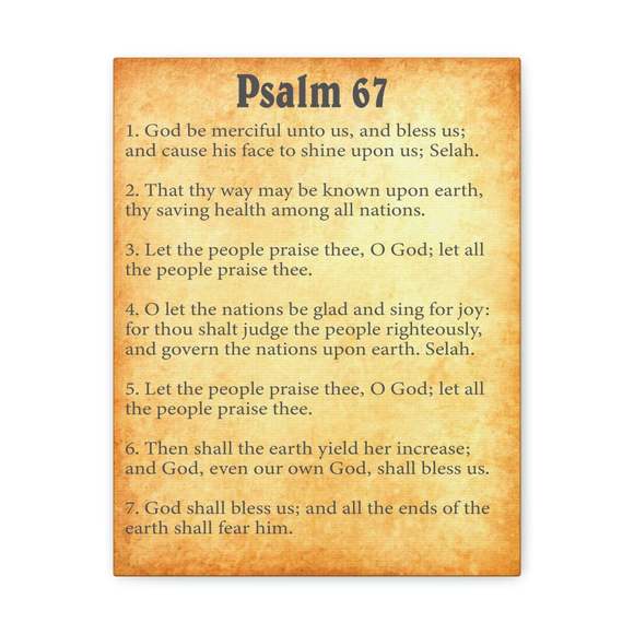 Express Your Love Gifts | Art | Scripture Sign Psalm 67 Chapter Gold Bible Canvas Christian Wall ...